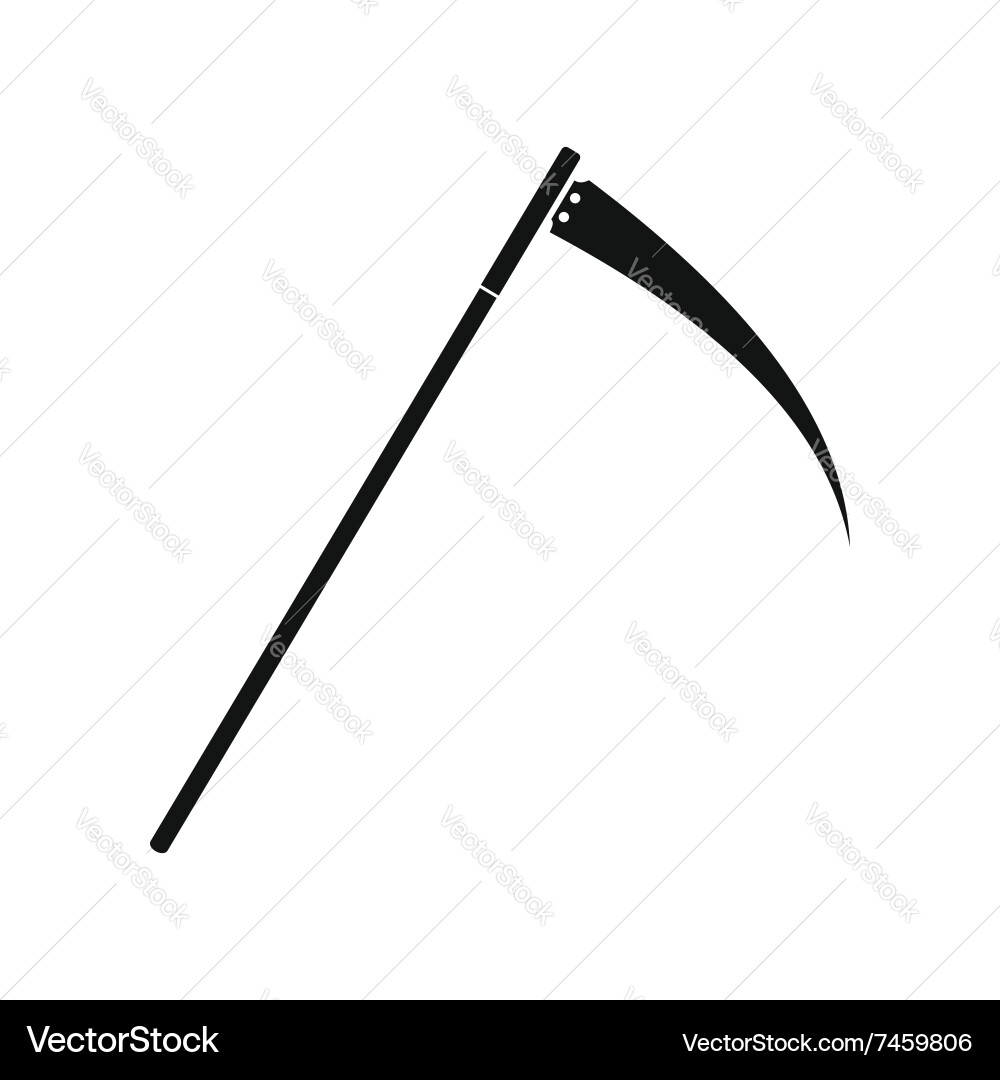 Halloween scythe black simple icon Royalty Free Vector Image