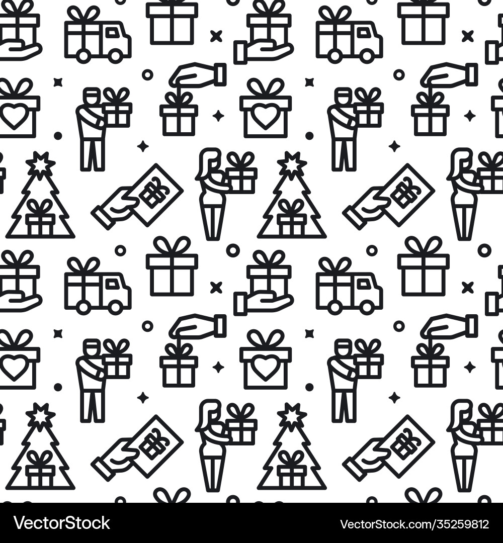 Gifts seamless pattern Royalty Free Vector Image
