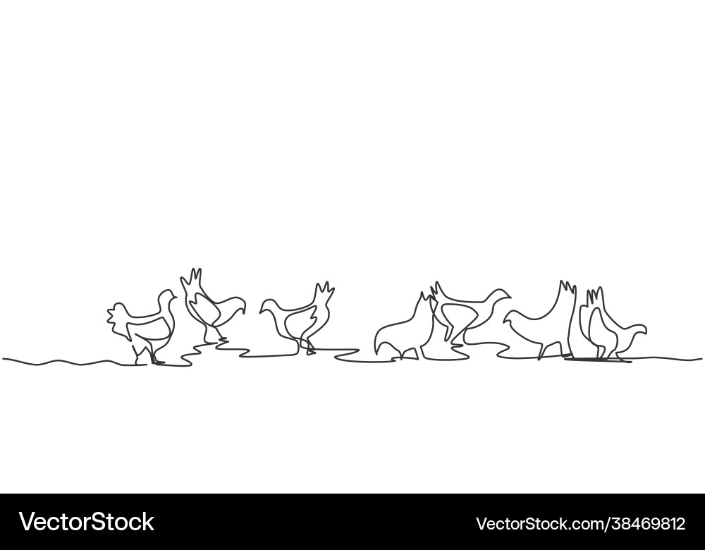 Single continuous line drawing several Royalty Free Vector