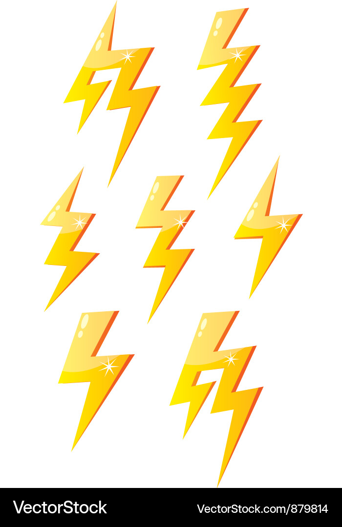 Cartoon lightning Royalty Free Vector Image - VectorStock