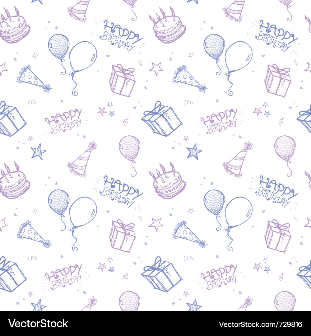 Seamless birthday wallpaper Royalty Free Vector Image