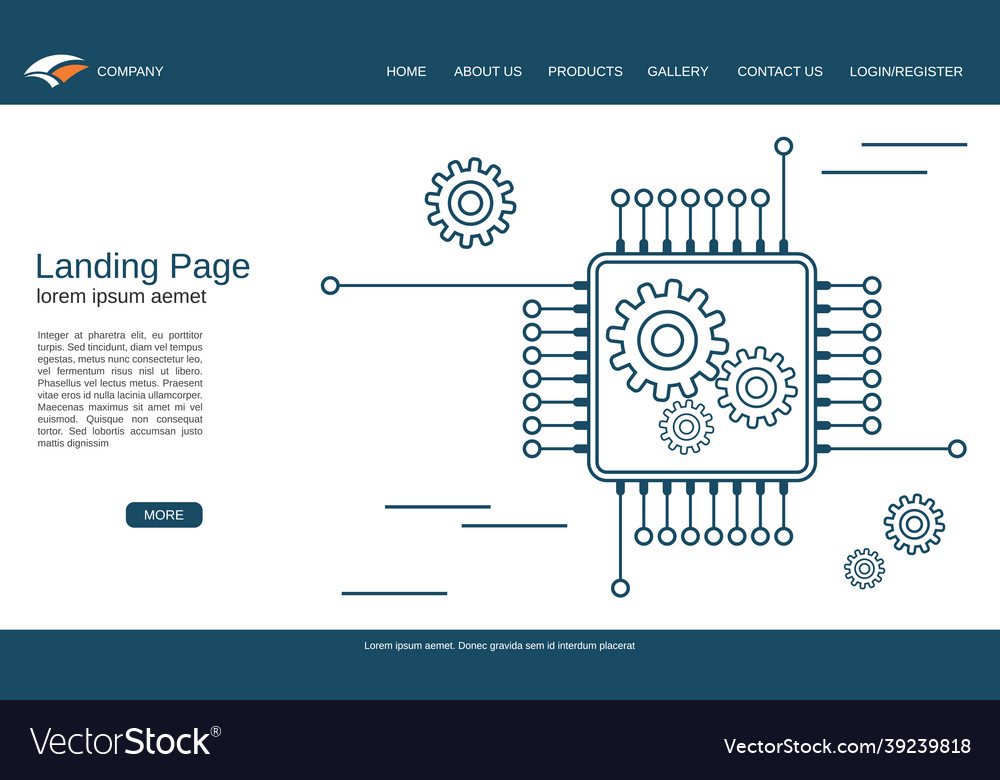 Website landing page template Royalty Free Vector Image