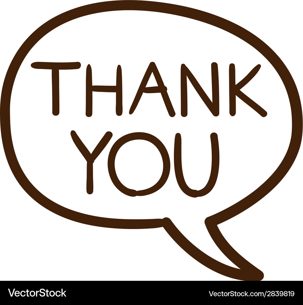 Speech bubble with thank you text Royalty Free Vector Image