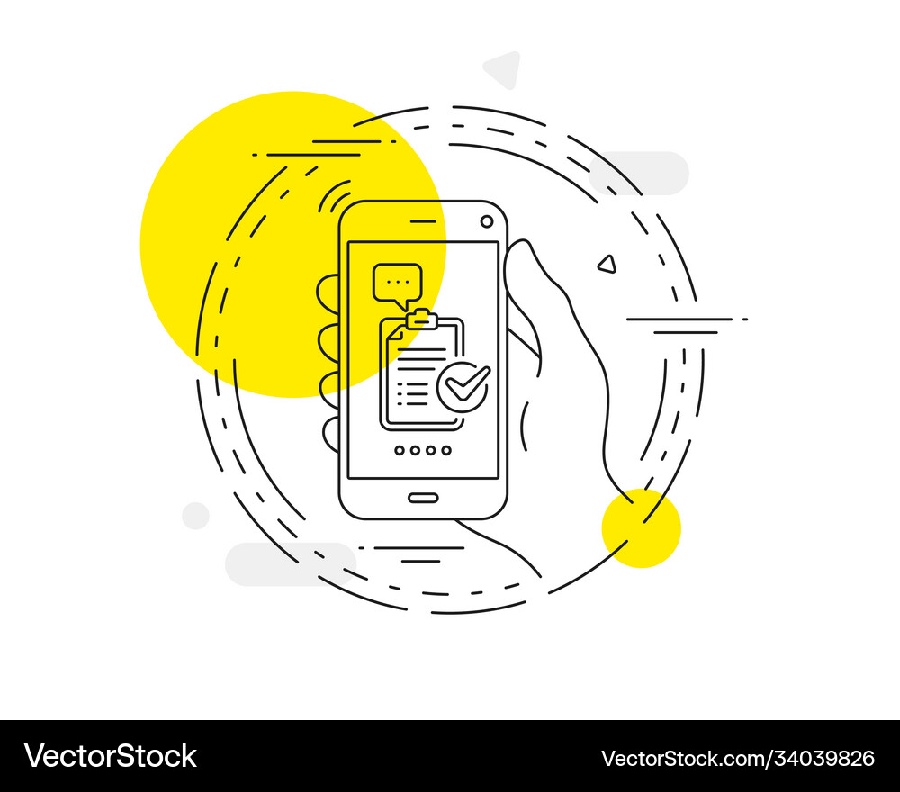 Survey checklist line icon report sign Royalty Free Vector