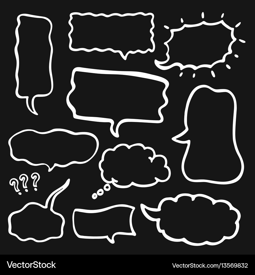 Set sketched speech bubbles Royalty Free Vector Image