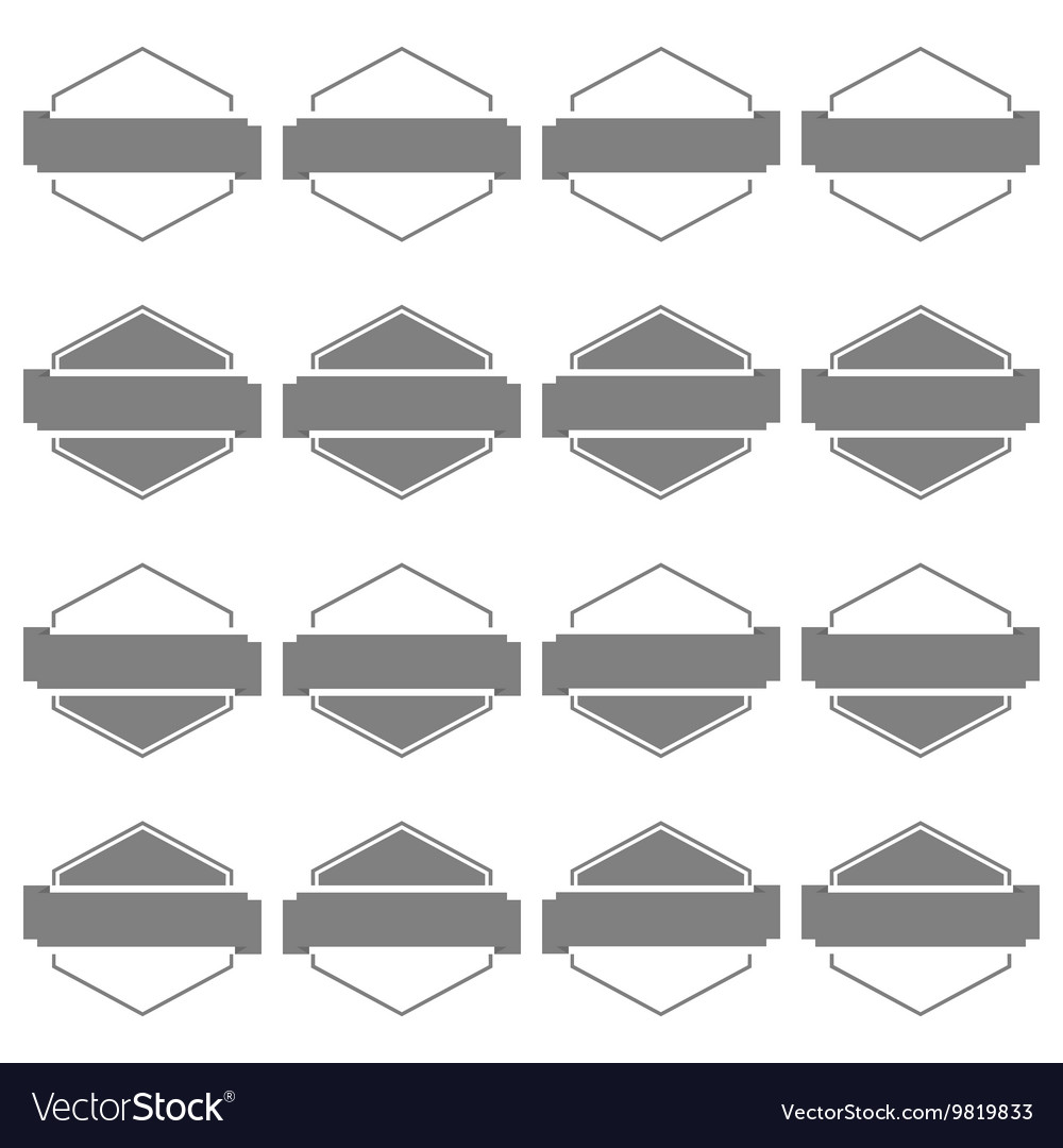 Set hexagonal emblem Royalty Free Vector Image