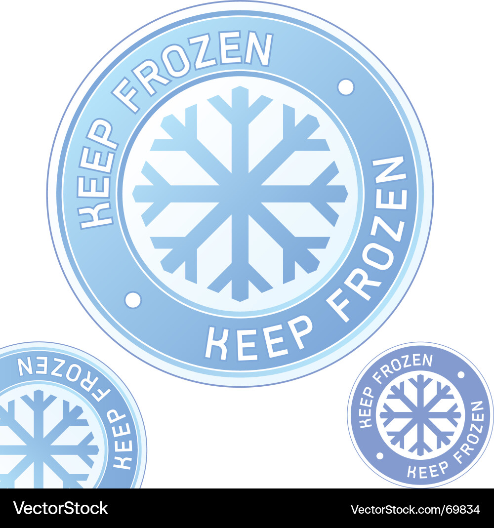 Keep frozen food label Royalty Free Vector Image