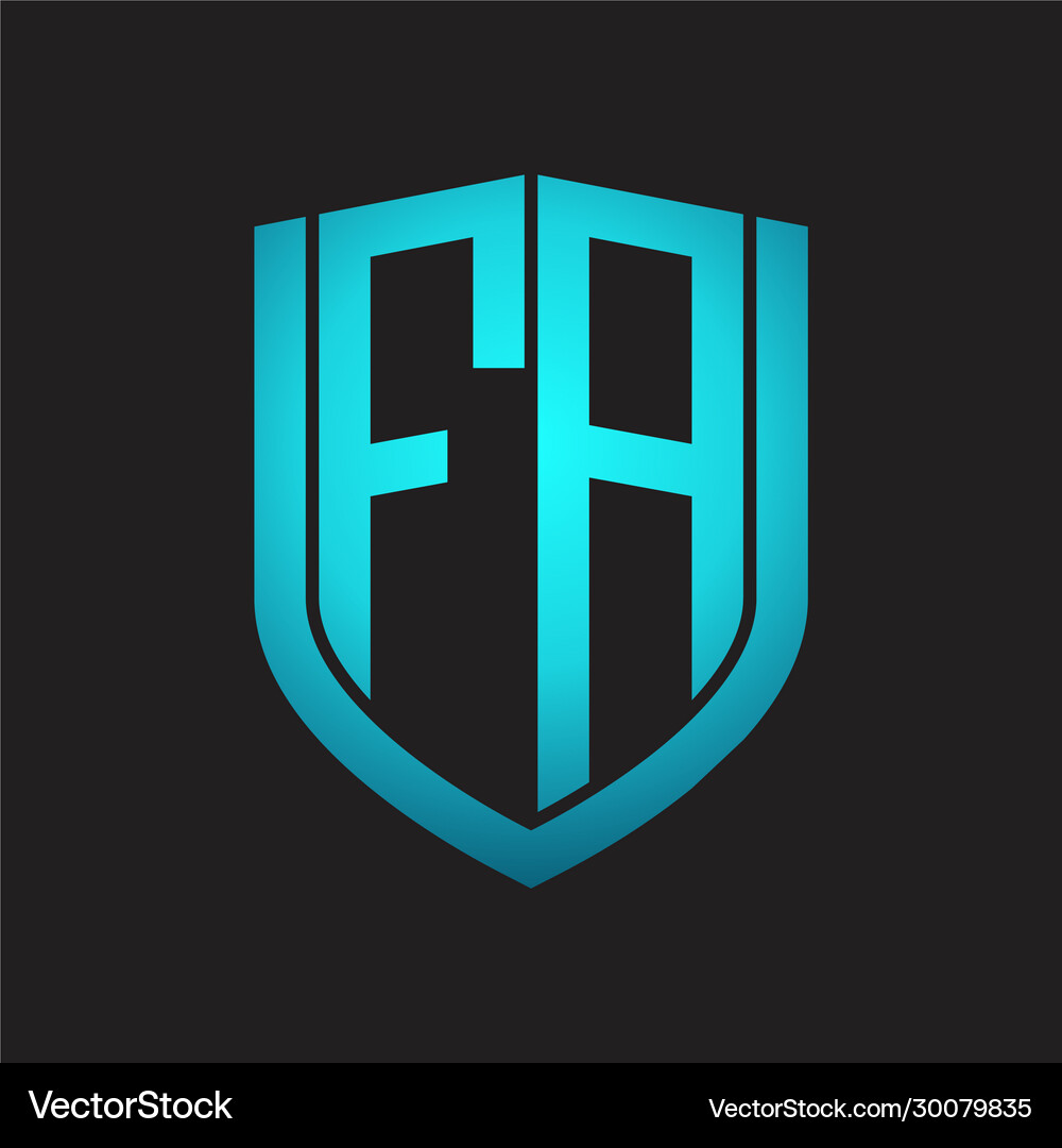 Fa logo monogram with emblem shield design Vector Image