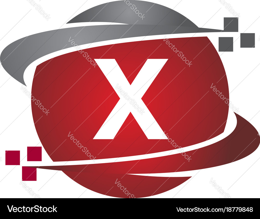 Technology transfer letter x Royalty Free Vector Image