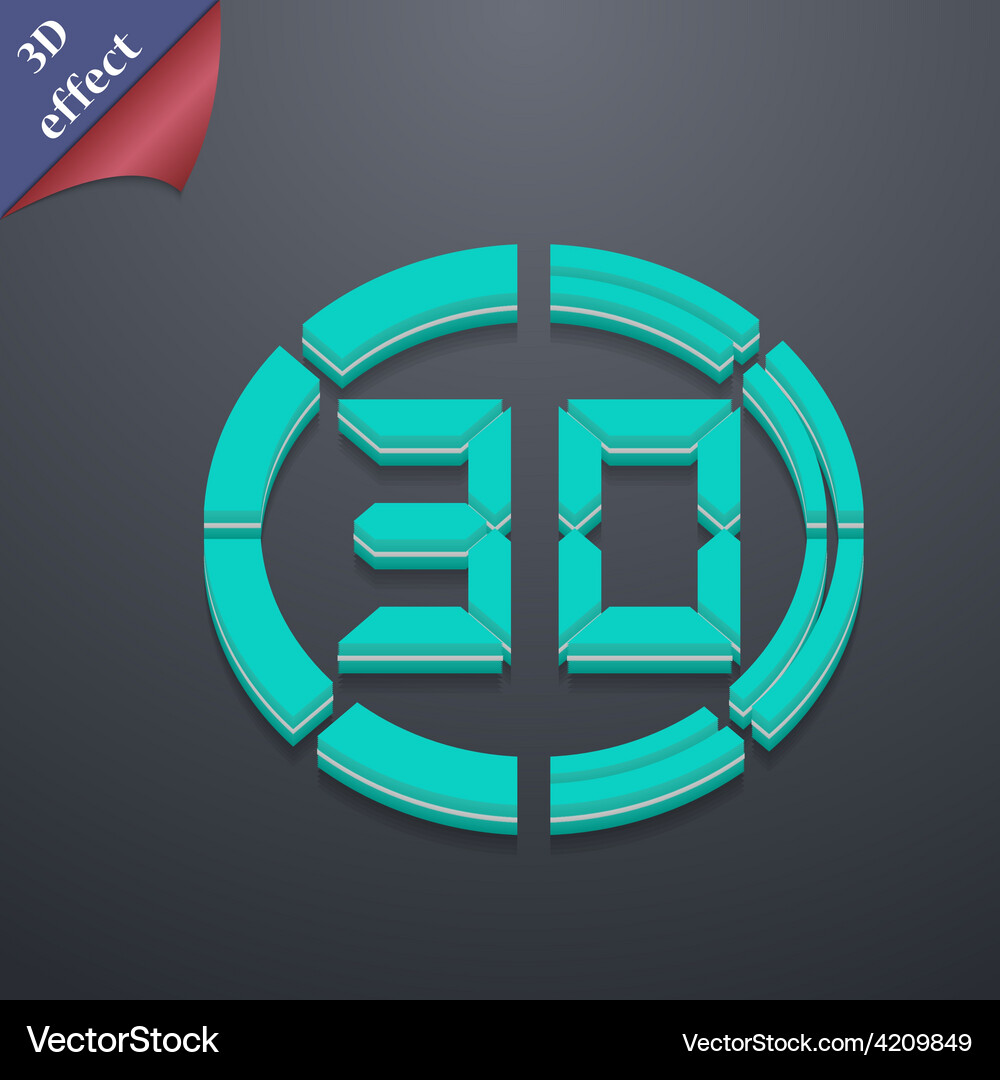 30 second stopwatch icon symbol 3d style trendy Vector Image