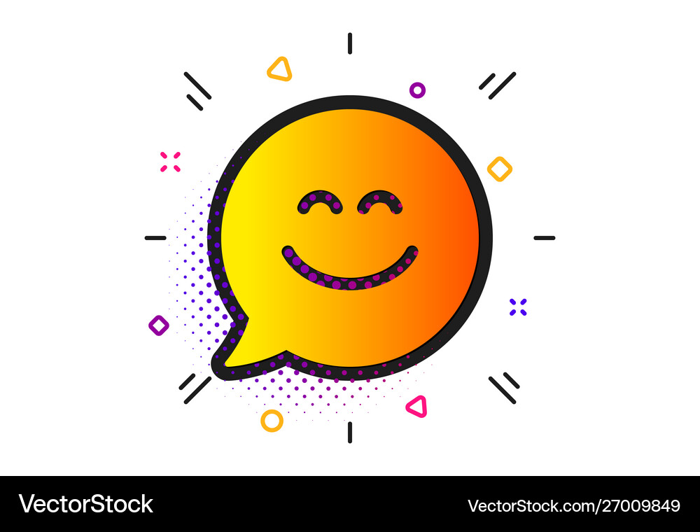 Smile chat icon happy emoticon sign speech Vector Image