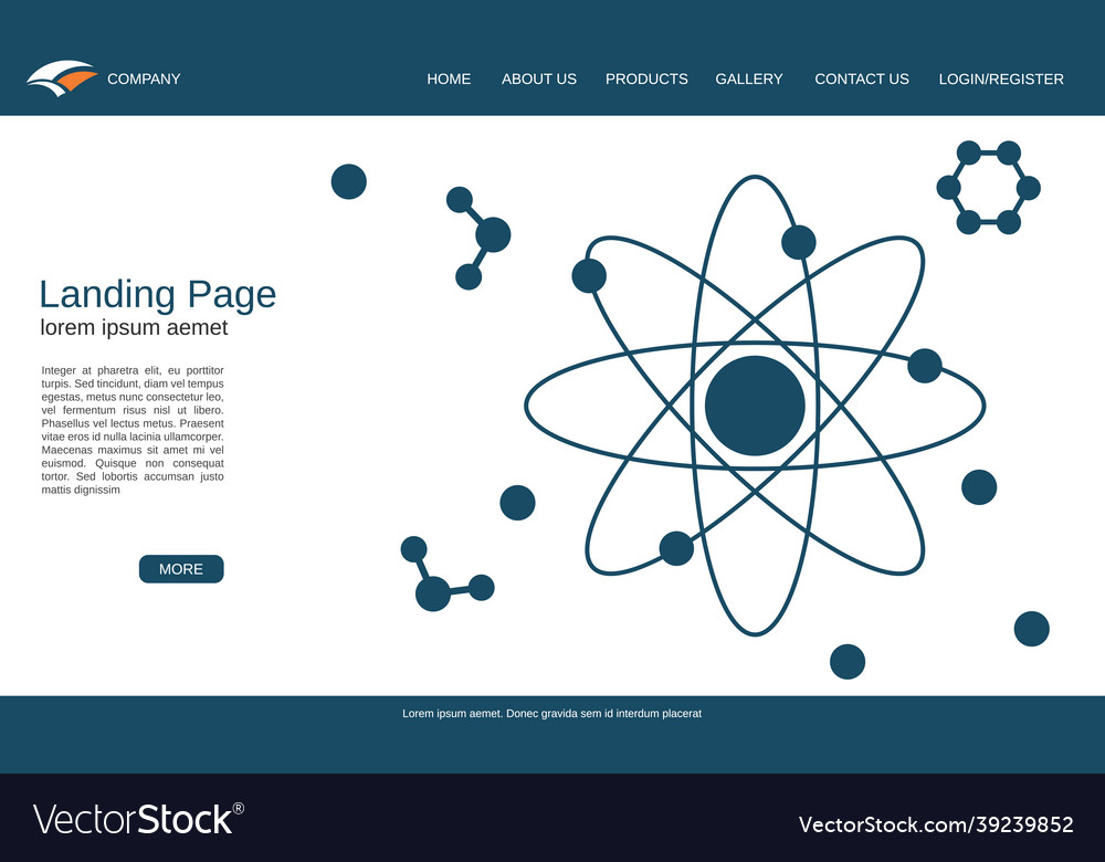 Website landing page design template Royalty Free Vector