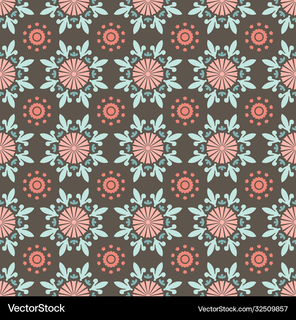 Floral ornamental in seamless pattern Royalty Free Vector