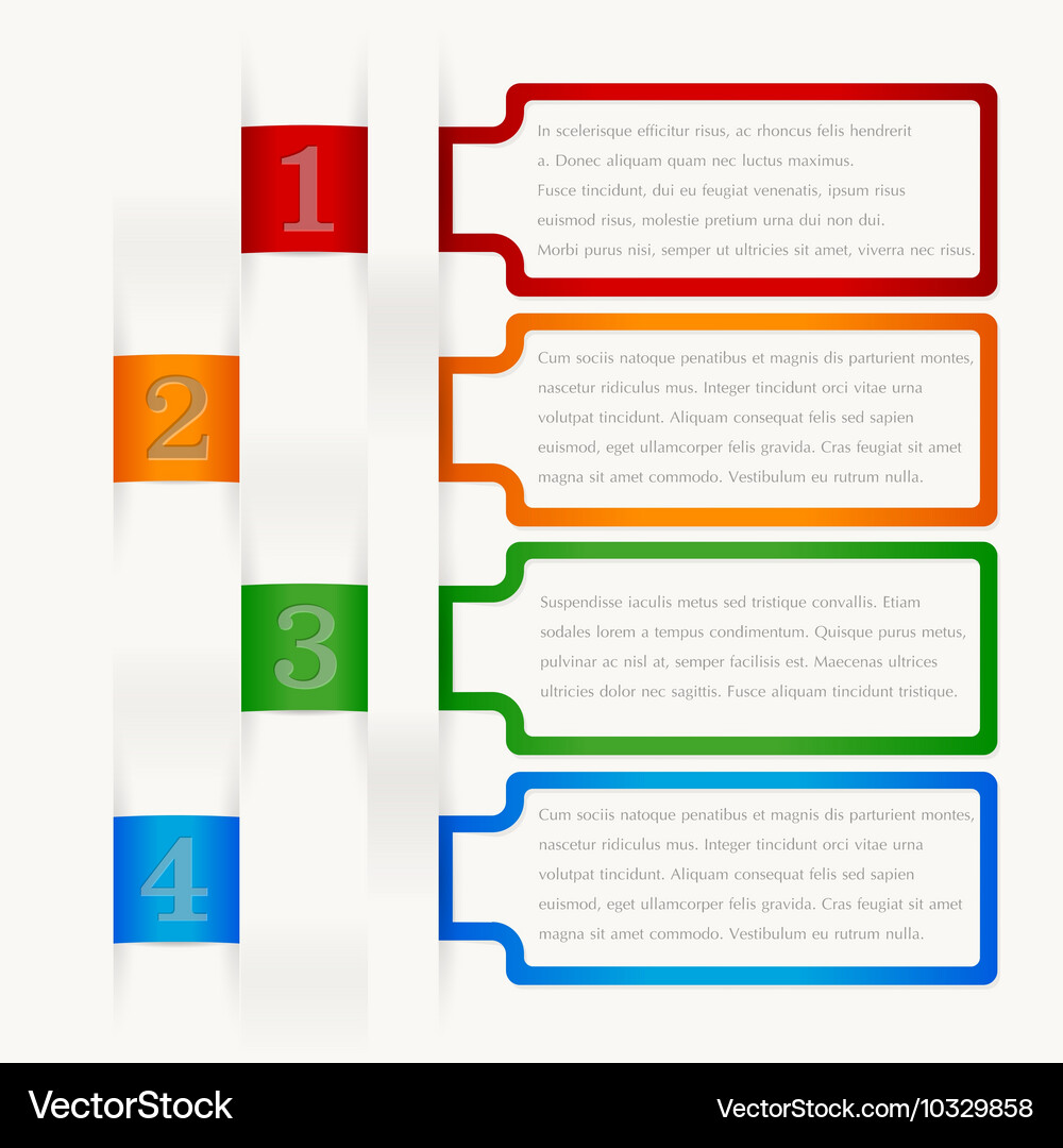 Four consecutive frame elements with lots of room Vector Image