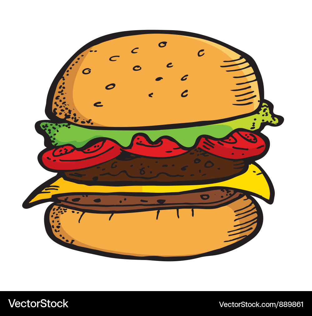 Beef Burger Royalty Free Vector Image - VectorStock