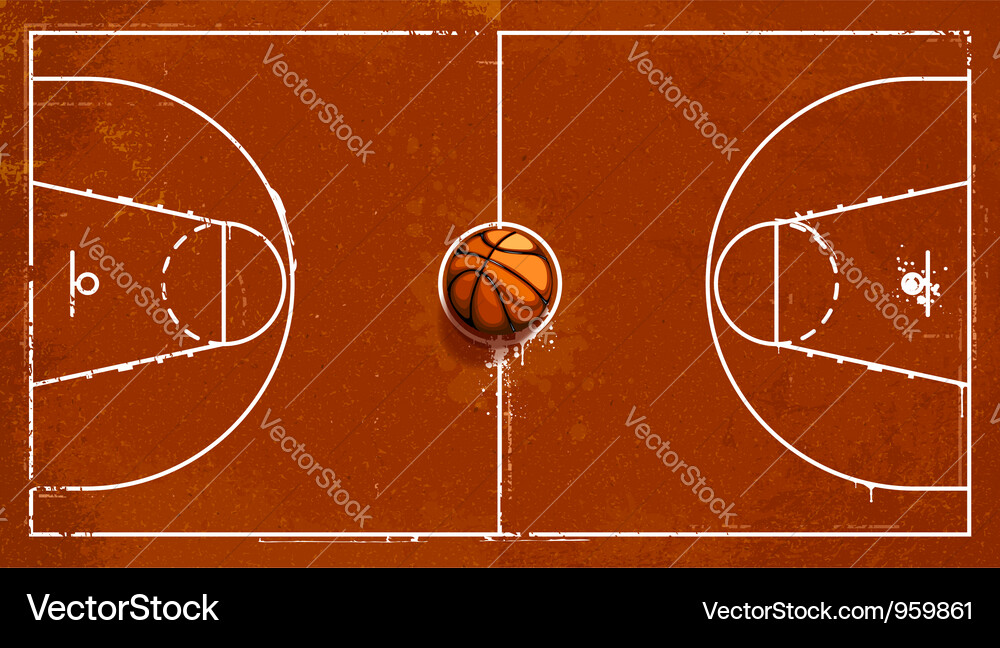 Grunge basketball playground Royalty Free Vector Image