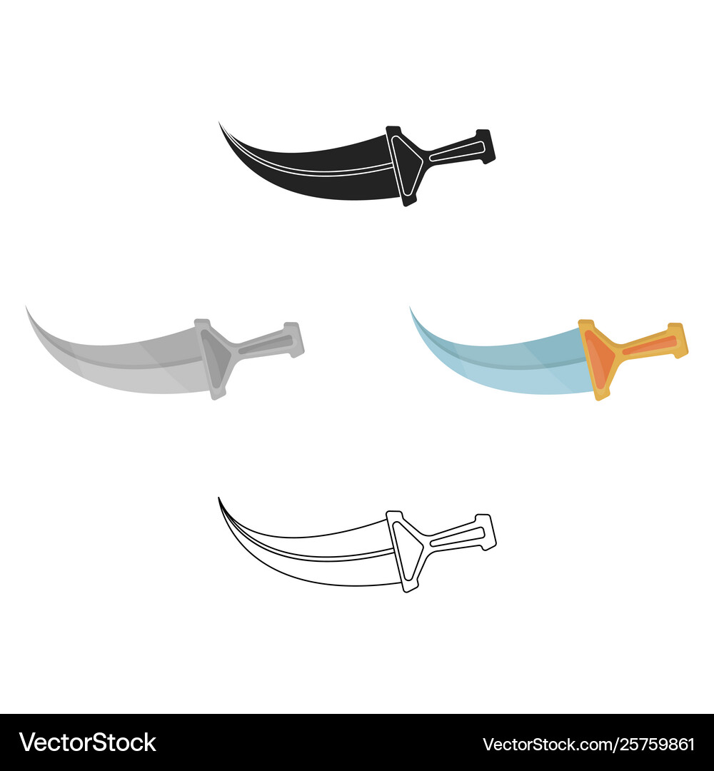 Khanjar icon in cartoonblack style isolated Vector Image
