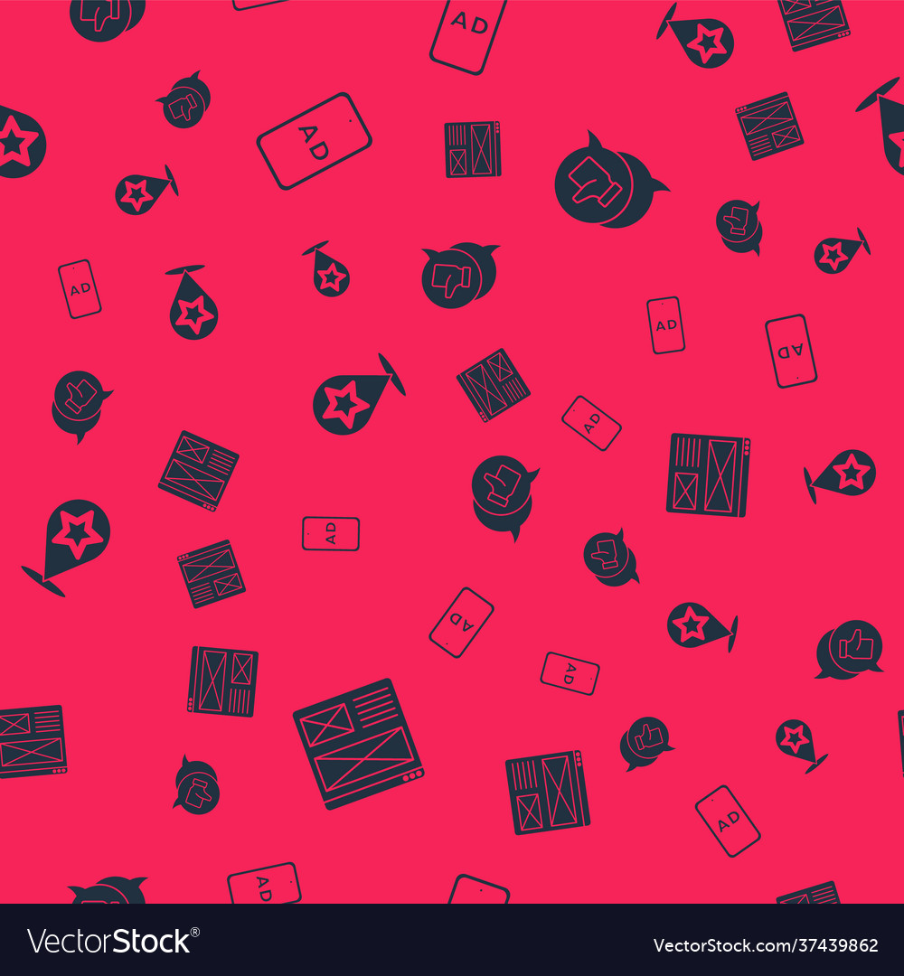 Set browser window advertising map pointer Vector Image