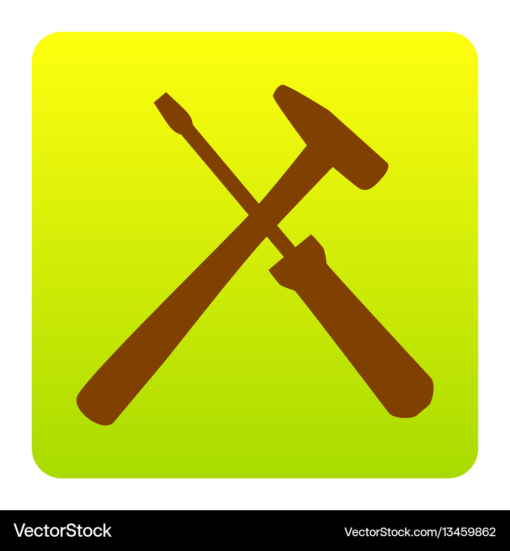 Tools sign brown icon Royalty Free Vector Image