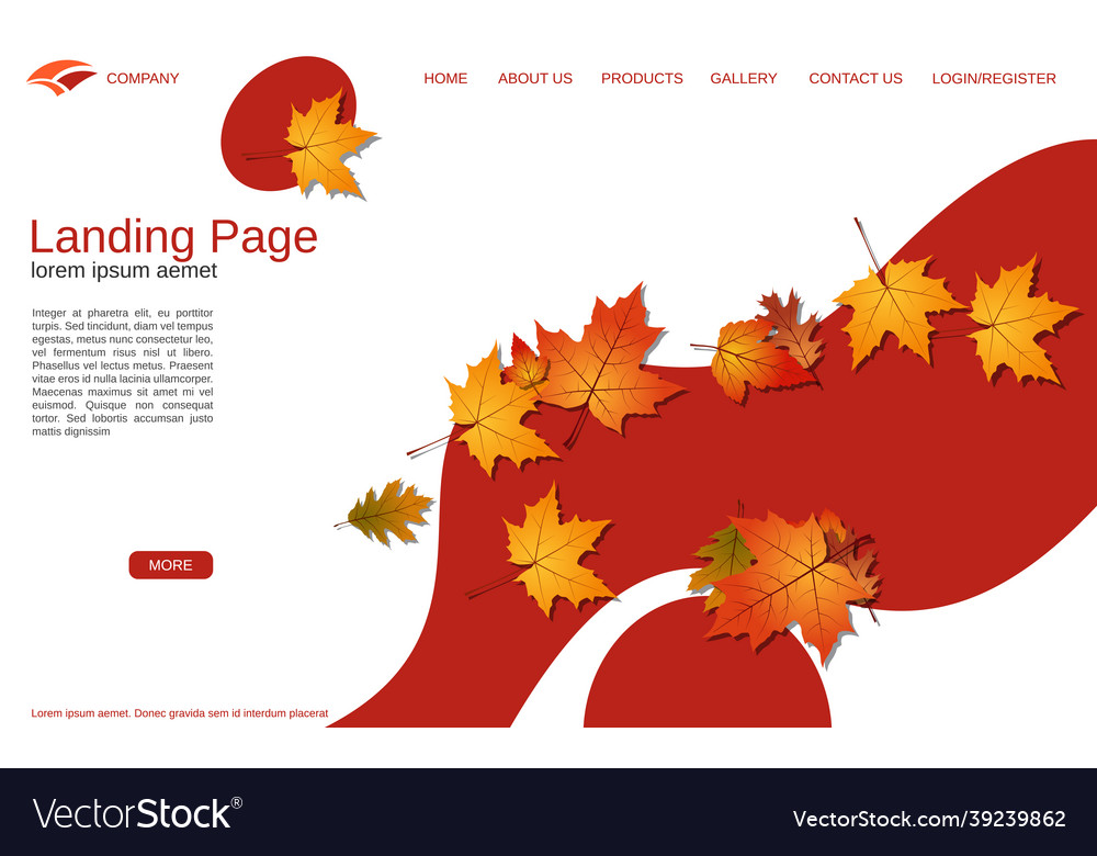 Website landing page template Royalty Free Vector Image