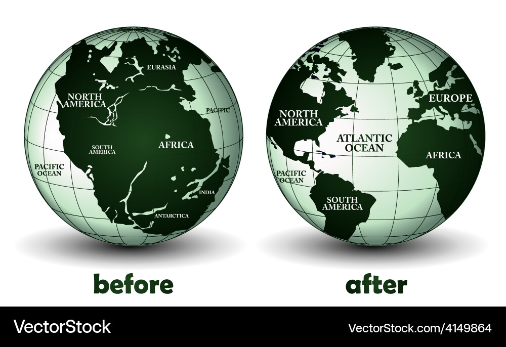 Planet earth before and after Royalty Free Vector Image