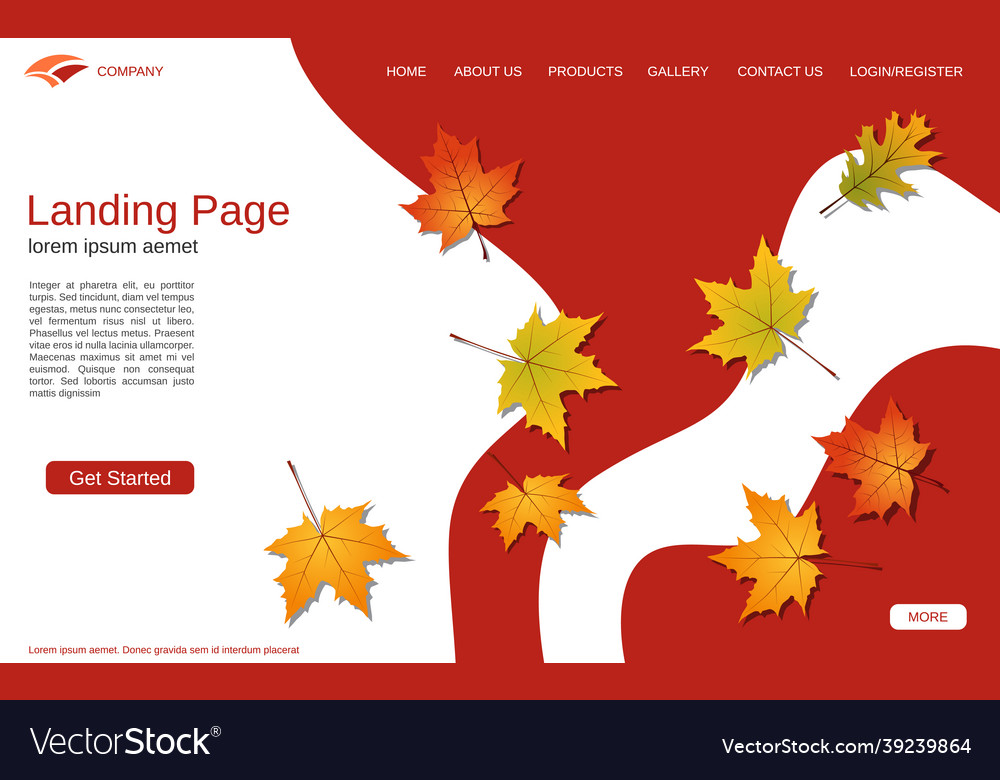 Website landing page template Royalty Free Vector Image