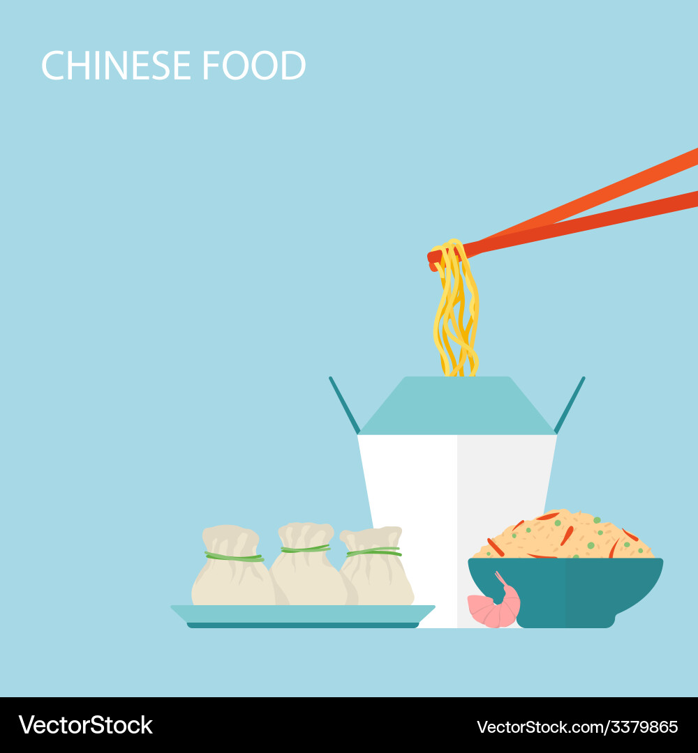 Chinese food background Royalty Free Vector Image