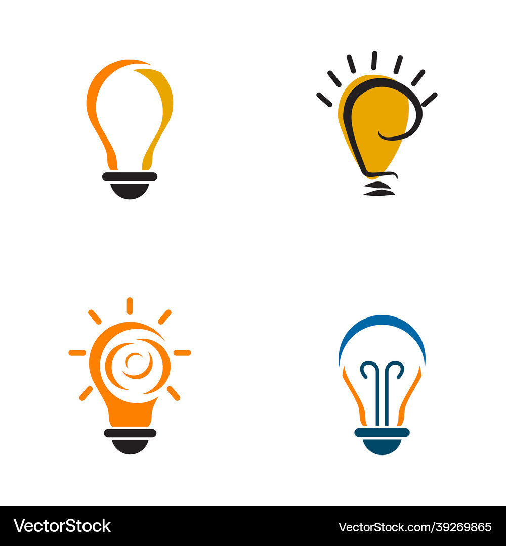 Light bulb electric logo design template Vector Image