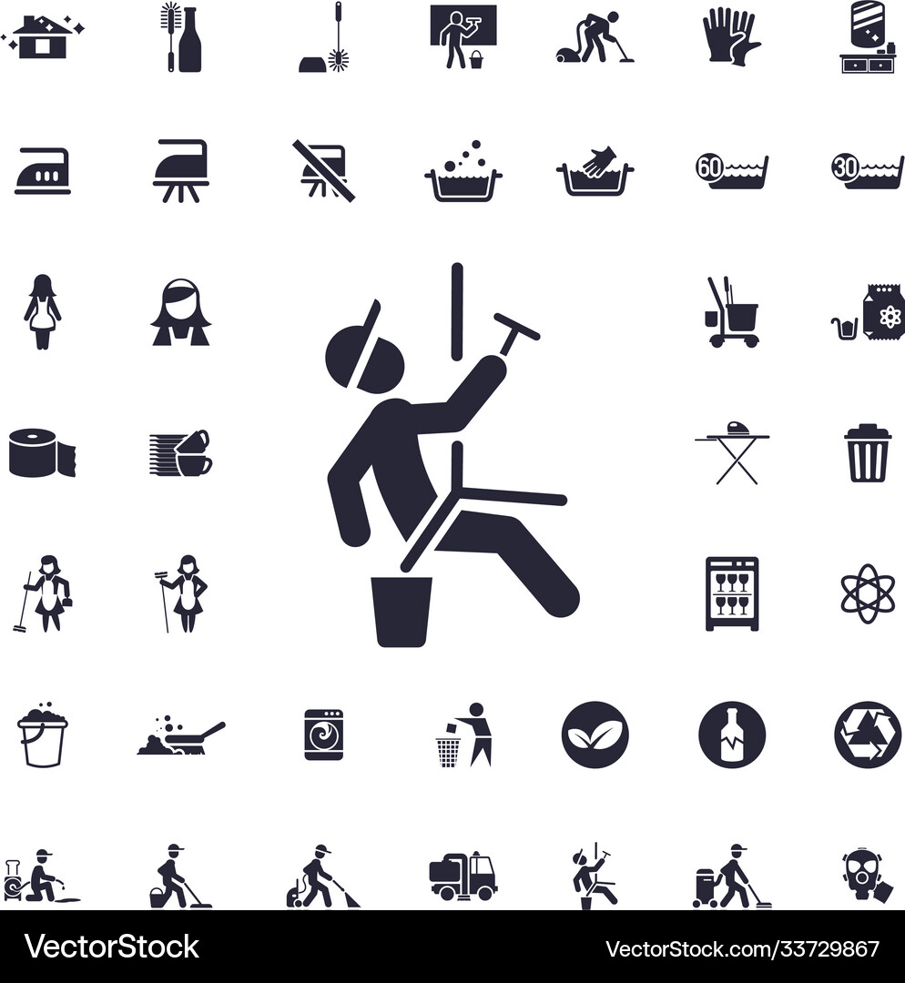 Window cleaner icon Royalty Free Vector Image - VectorStock