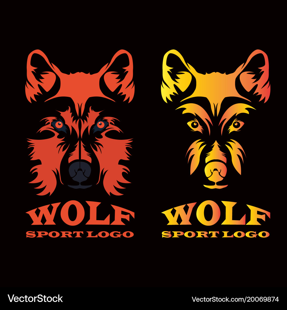 Wolf sport logo Royalty Free Vector Image - VectorStock