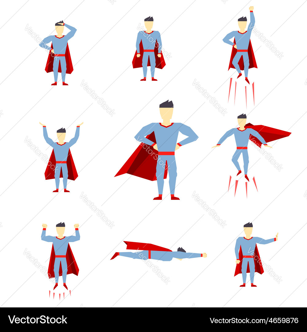 Superhero comic book style page cartoon pose Vector Image