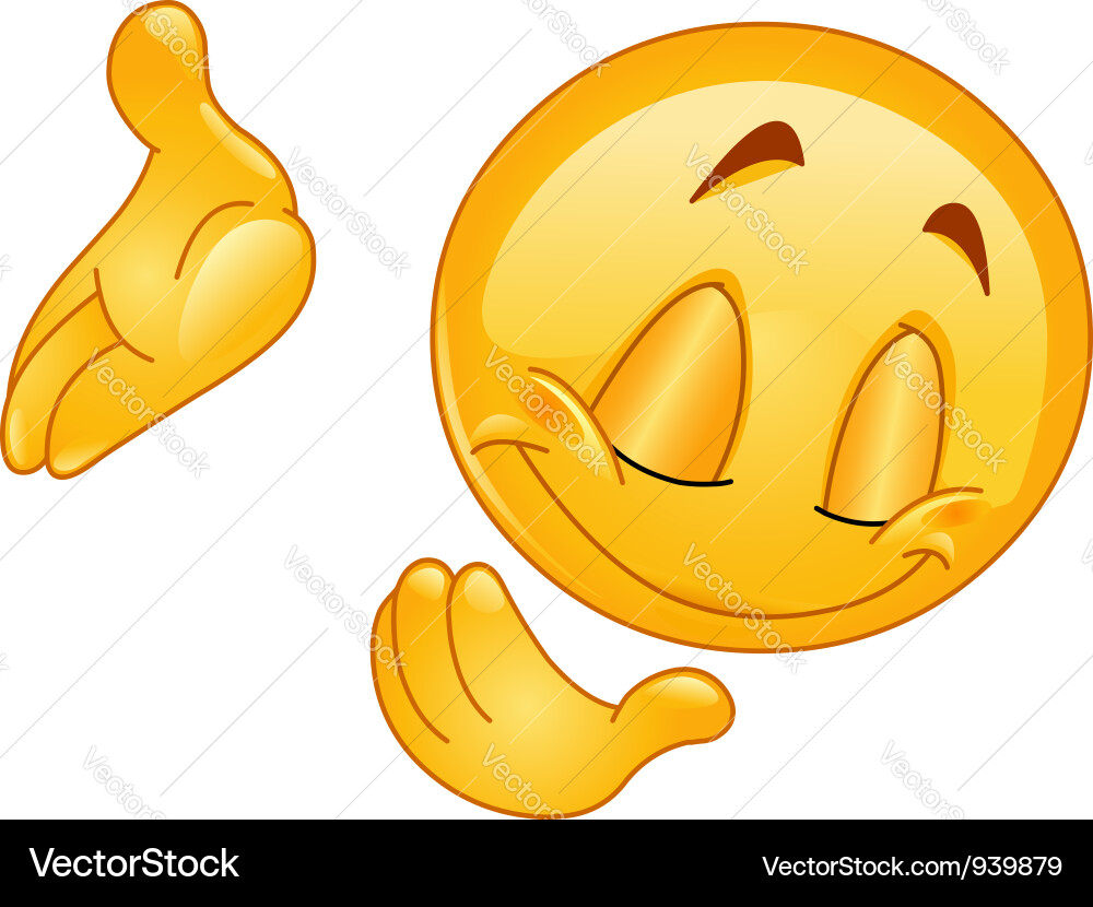 Bowing down emoticon Royalty Free Vector Image