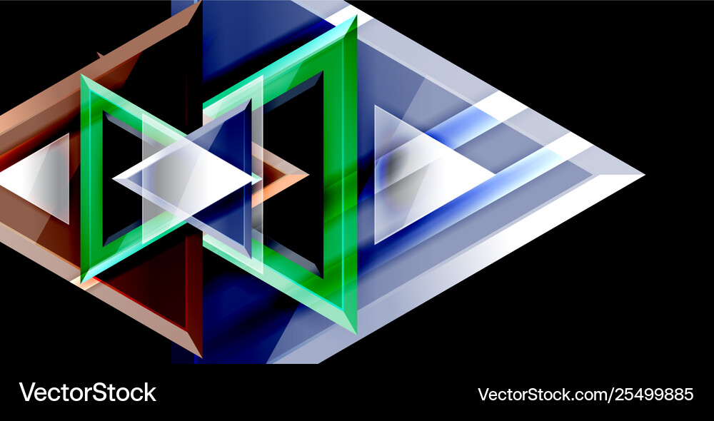 Glossy shiny triangles background Royalty Free Vector Image