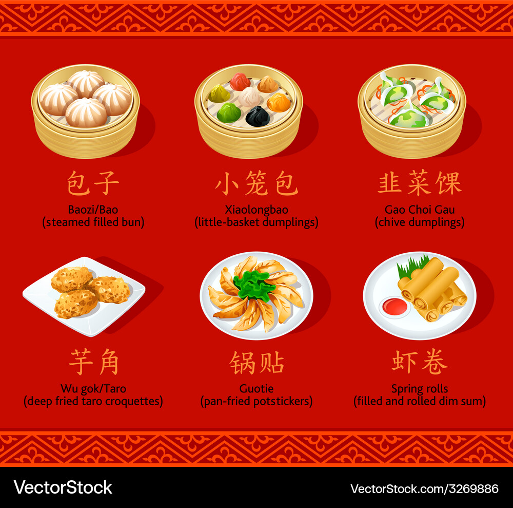 Chinese dumplings set ii Royalty Free Vector Image