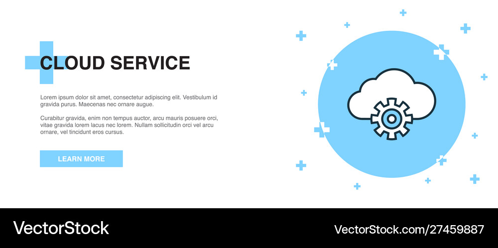 Cloud service icon banner outline template Vector Image