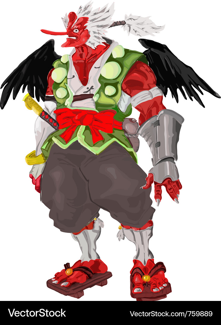 Tengu demon Royalty Free Vector Image - VectorStock