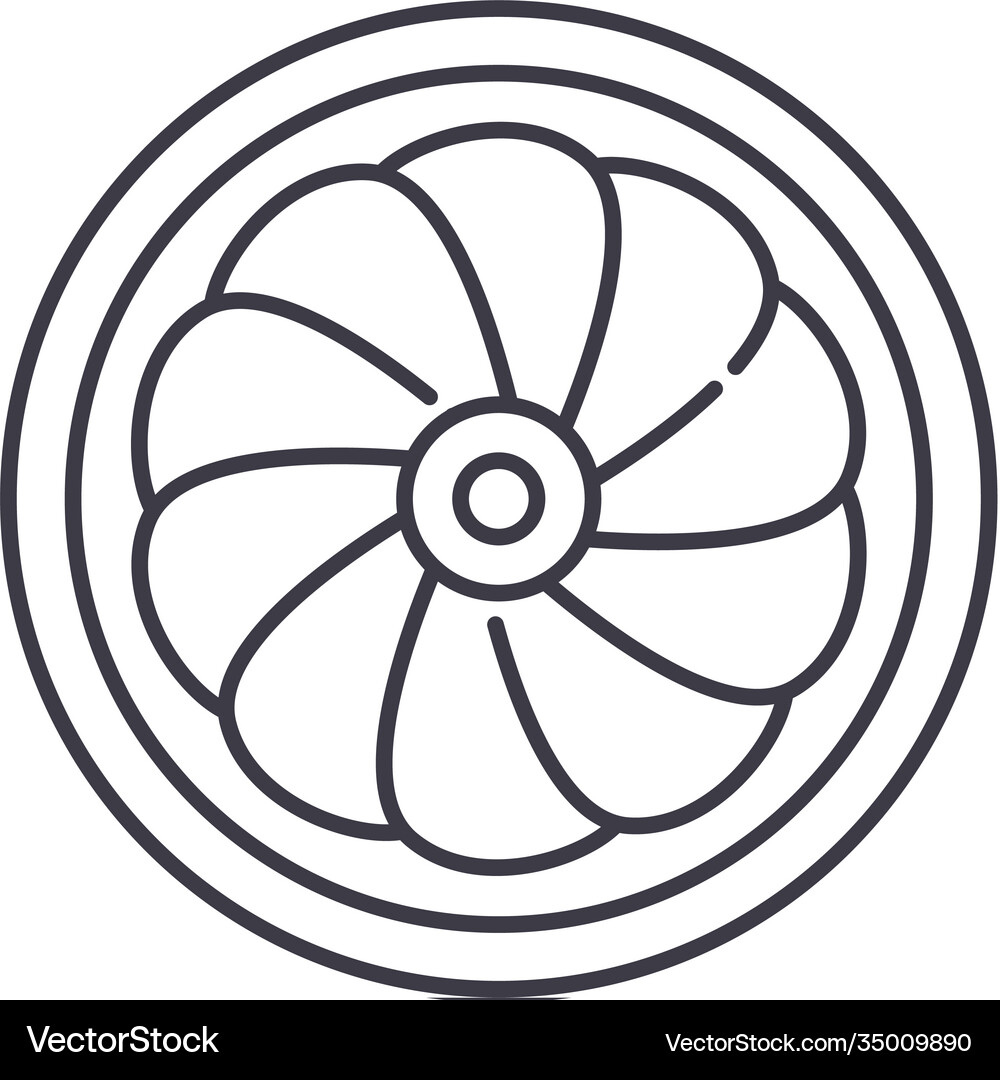 Engine fan icon linear isolated Royalty Free Vector Image