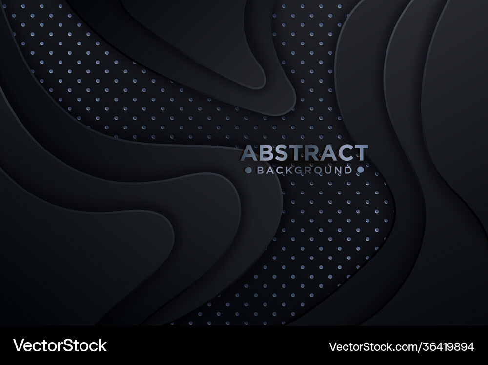 Black paper cut background abstract realistic Vector Image