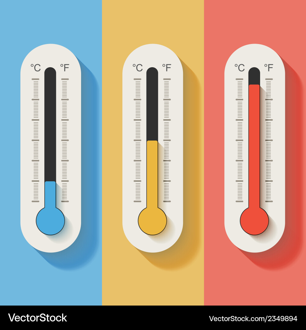 Thermometers on color background Royalty Free Vector Image