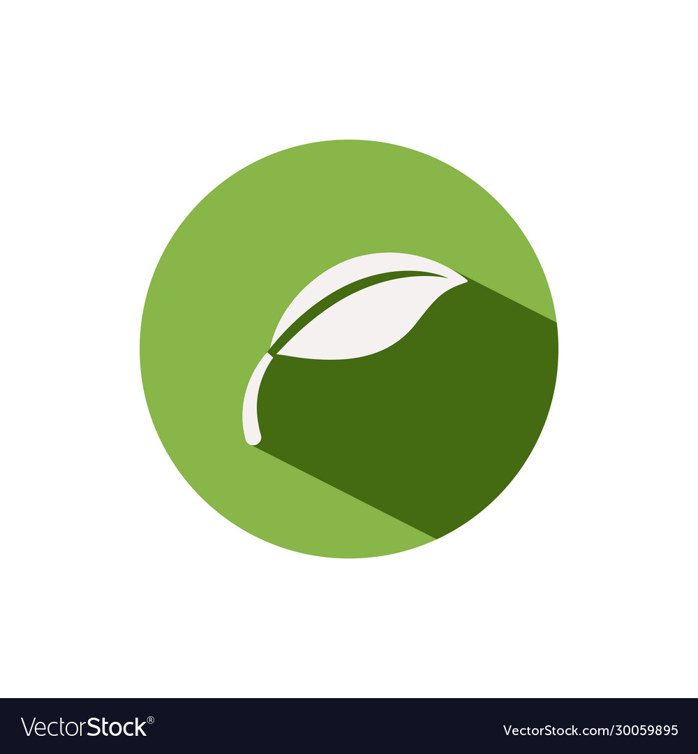 Leaf icon on a green circle nature Royalty Free Vector Image