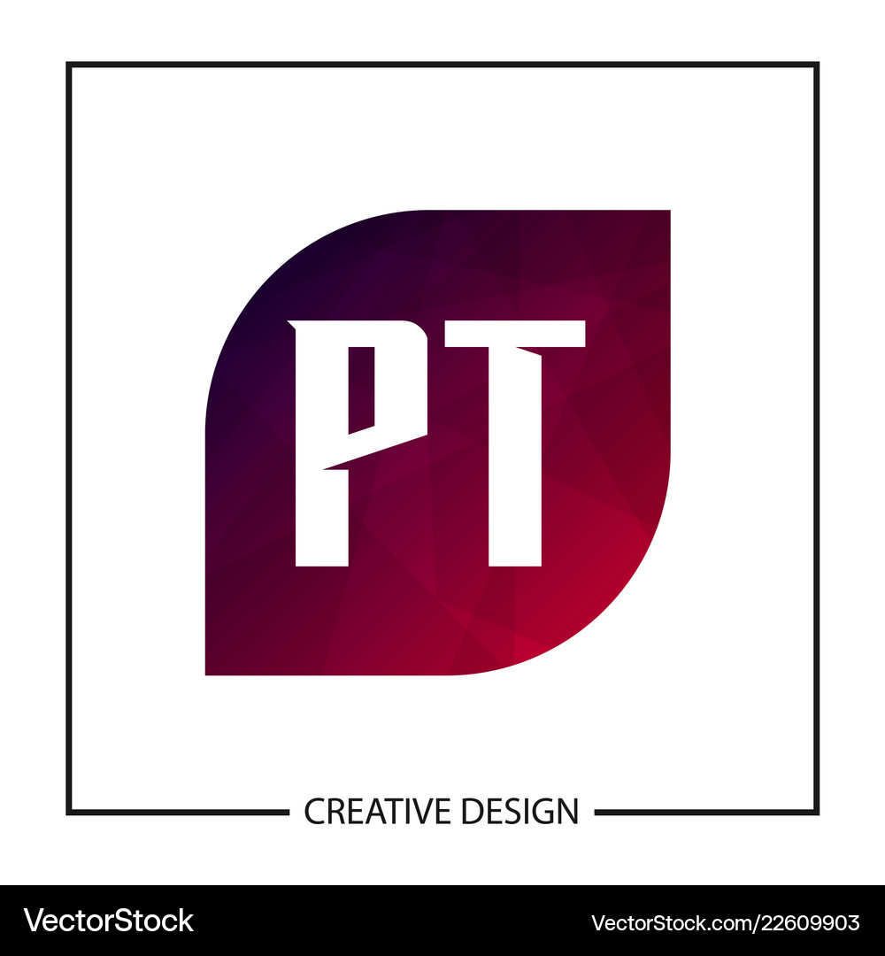Initial pt letter logo template design Royalty Free Vector