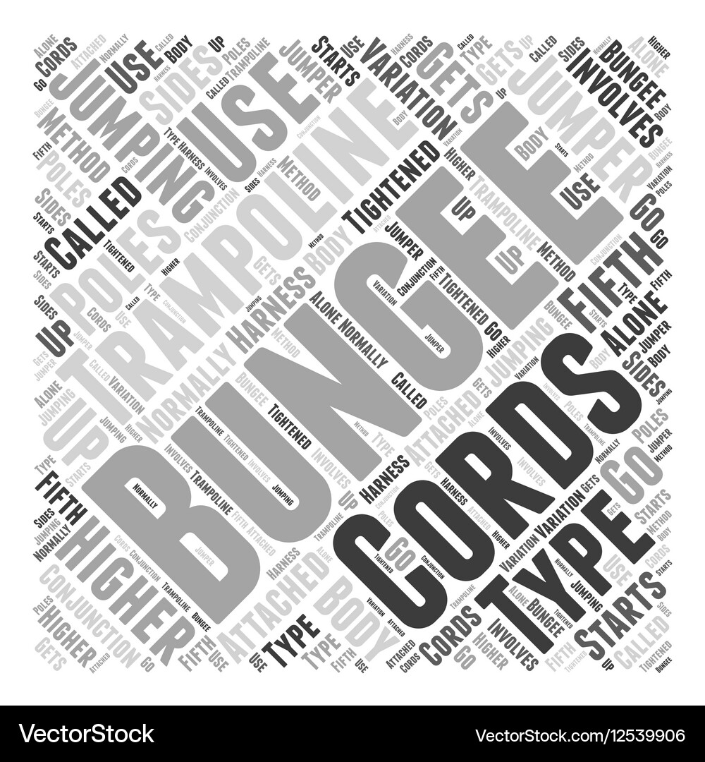 Types bungee jumping word cloud concept Royalty Free Vector