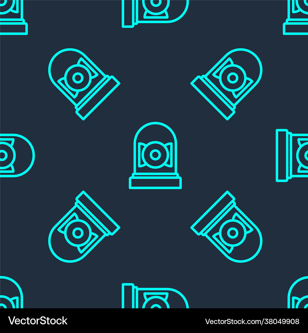 Green line ringing alarm bell icon isolated Vector Image