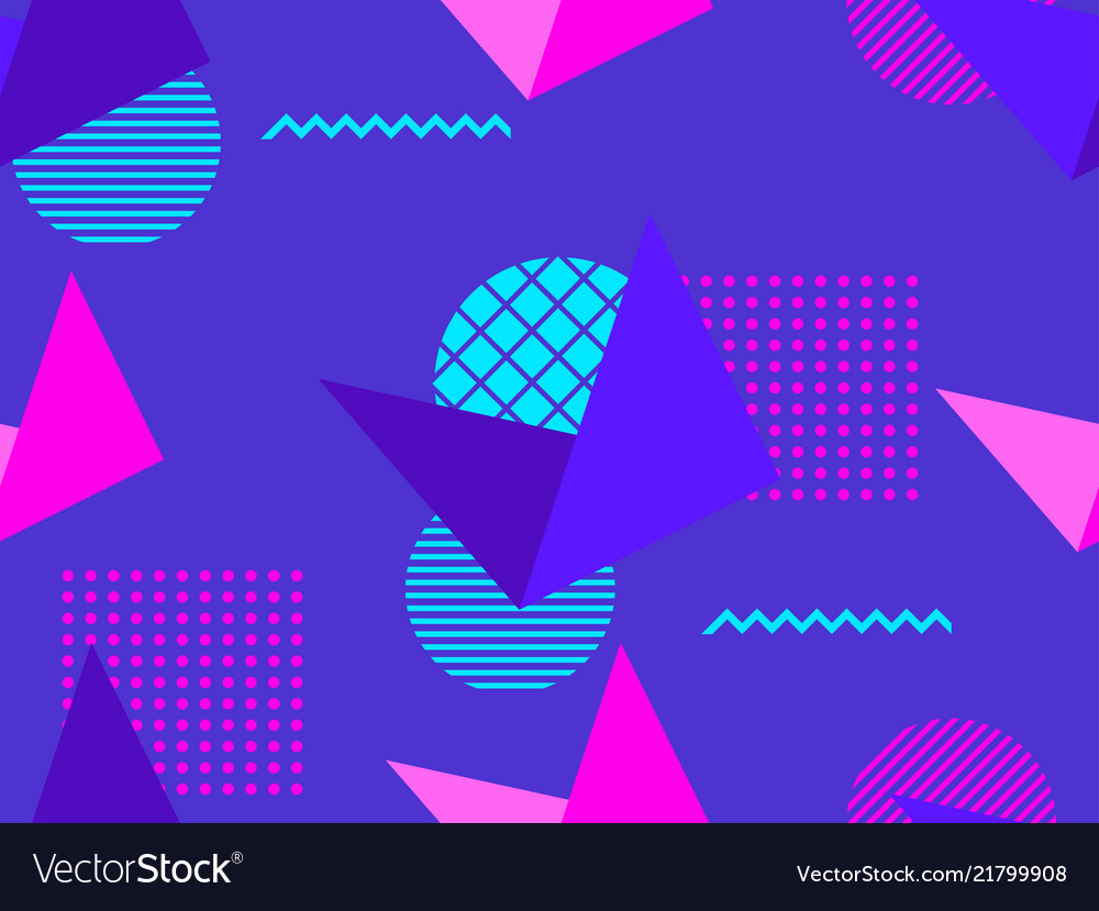 Memphis seamless pattern geometric elements Vector Image