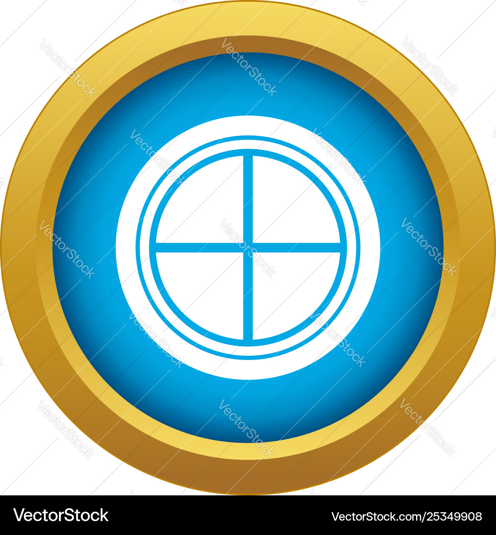 White round window icon blue isolated Royalty Free Vector