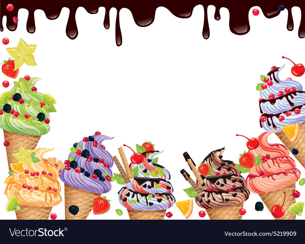 Ice cream frame Royalty Free Vector Image - VectorStock