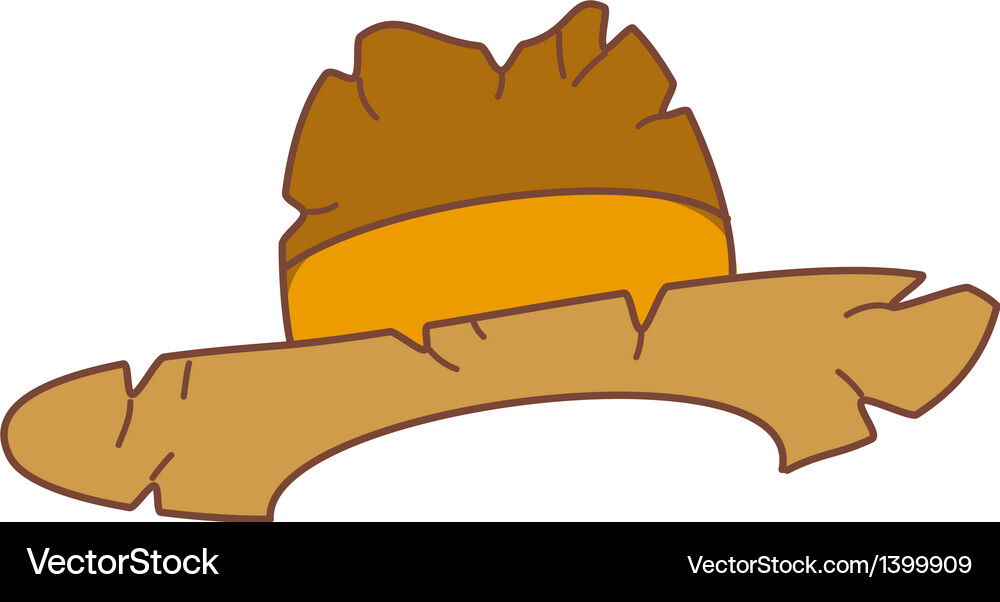 A straw hat Royalty Free Vector Image - VectorStock