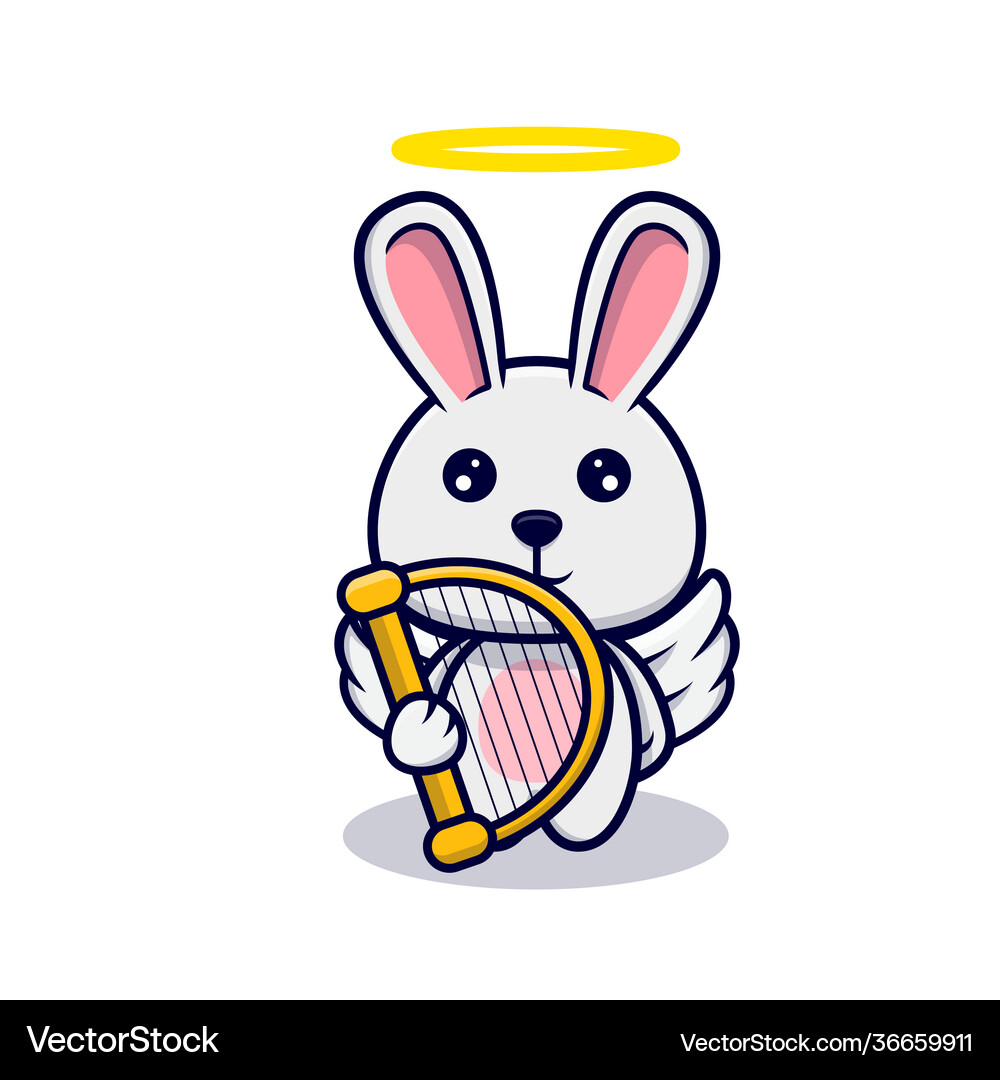 Cute angel bunny design icon Royalty Free Vector Image