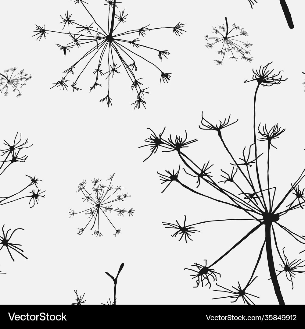 Seamless pattern with large inflorescences Vector Image