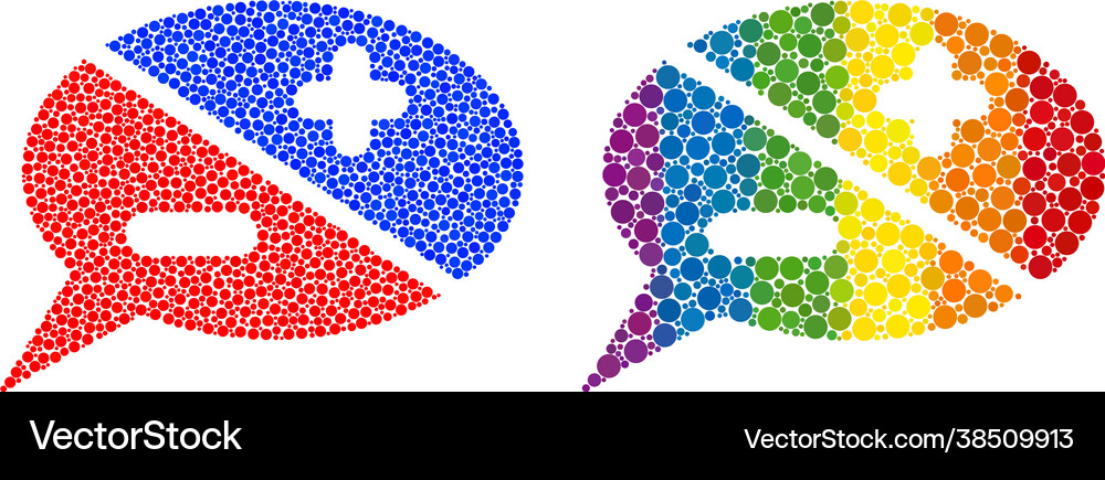 Dotted chat arguments collage icon lgbt-colored Vector Image